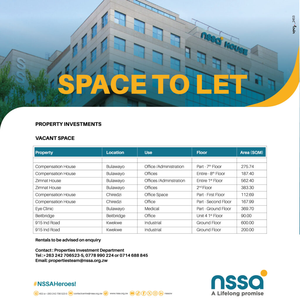 Space to Let – Southern Region – National Social Security Authority(NSSA)